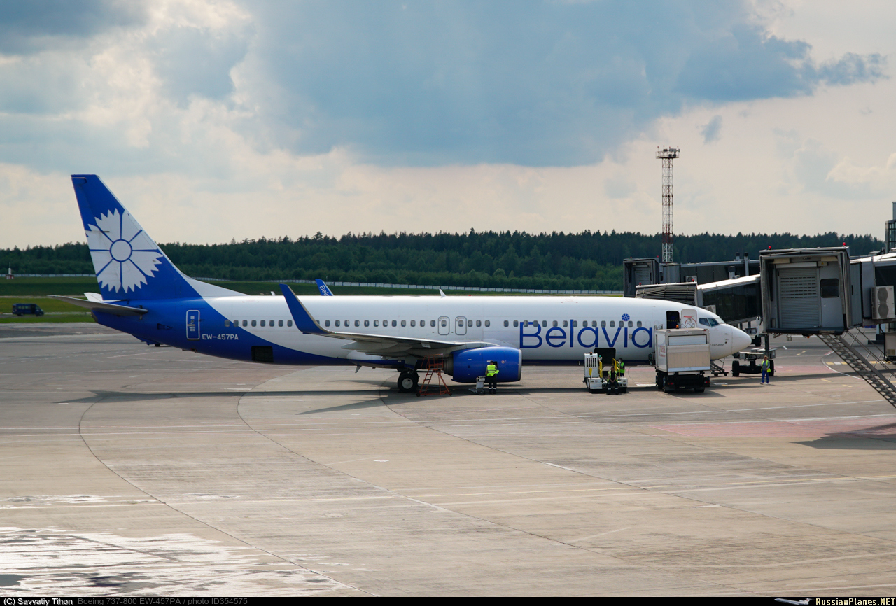 Фотография самолёта · Boeing · Boeing 737-800 · EW-457PA (зав.н. 61423 ...